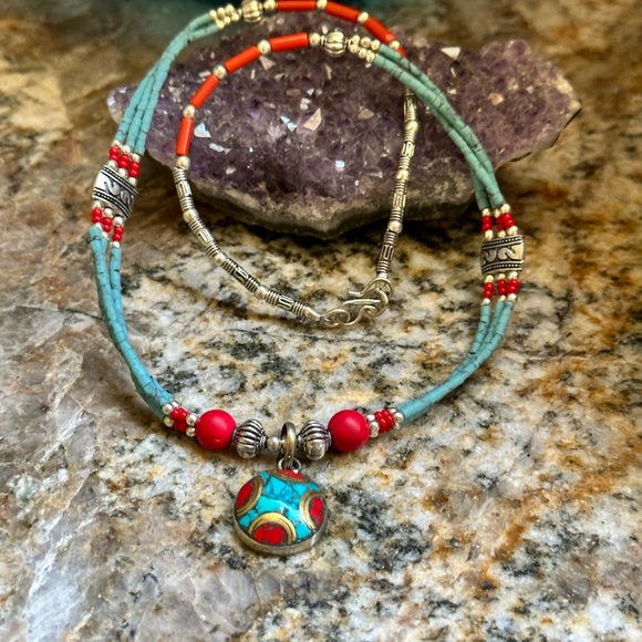 Hand Crafted | Jewelry | Nepal Beaded Inlay Necklace | Poshmark